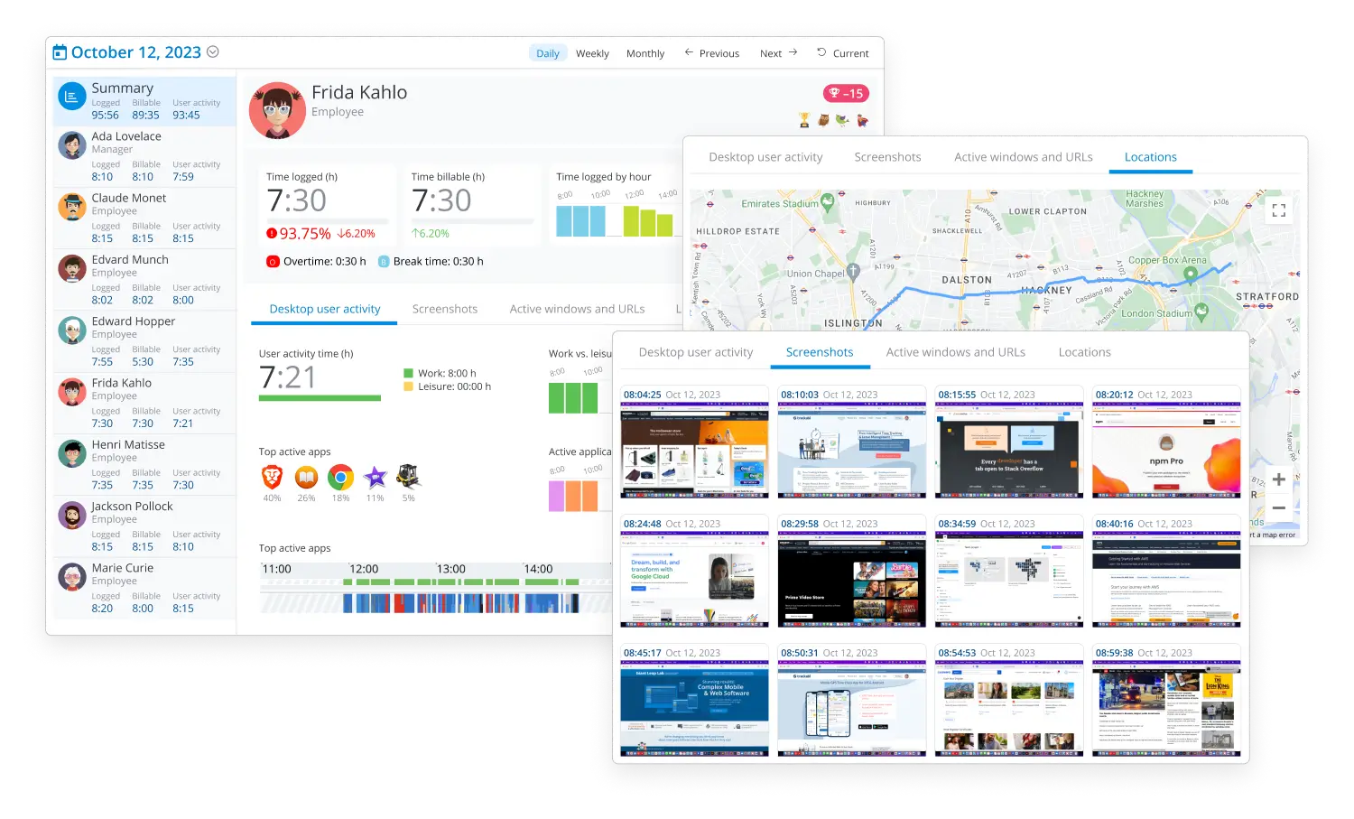 Time Tracking, Work Force Monitoring, Leave Management, Invoicing